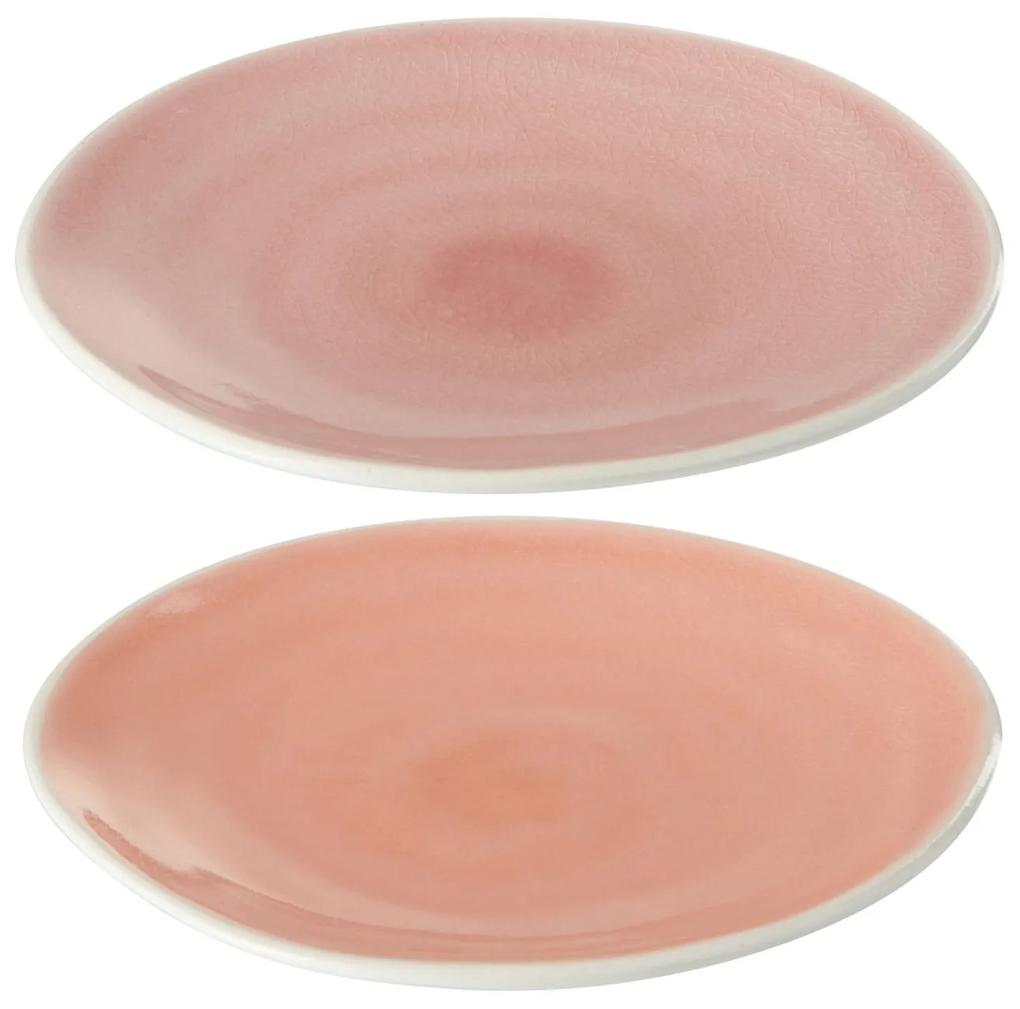 Sada 2ks korálový a růžový malý talířek Apero - Ø 15*2 cm