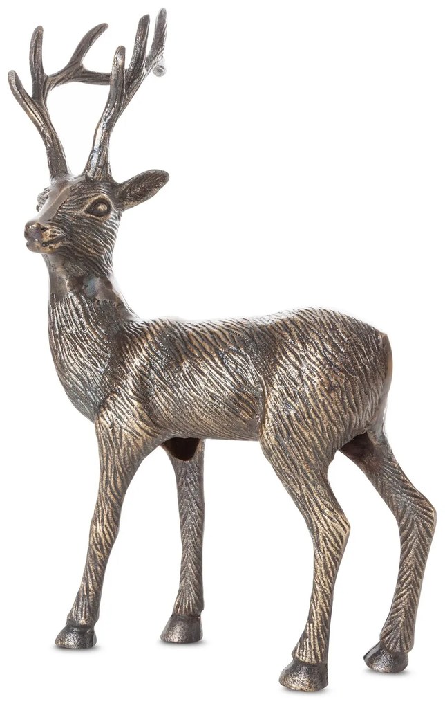 VÁNOČNÍ DEKORAČNÍ FIGURKA DEER 42CM TMAVÁ ZLATÁ