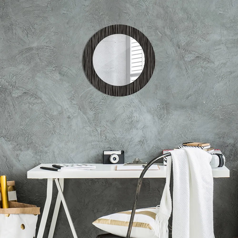 Kulaté dekorativní zrcadlo na zeď Abstraktní kovový fi 50 cm