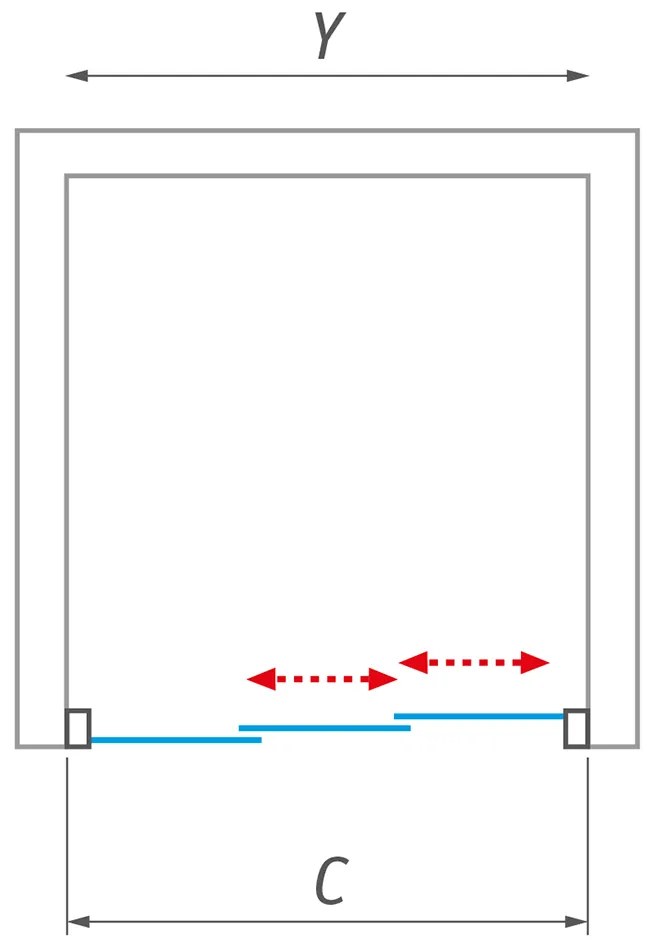 Posuvné sprchové dveře LD3+LSB 1800 mm 940–1000 520 Damp S Bílý LD3/950 215-9500000-04-04