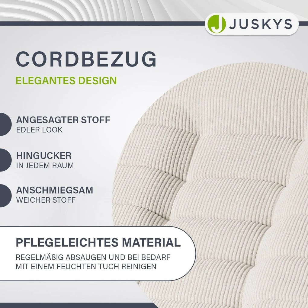 Juskys Relaxační křeslo Korsika s manšestrovým potahem Barva: šedá
