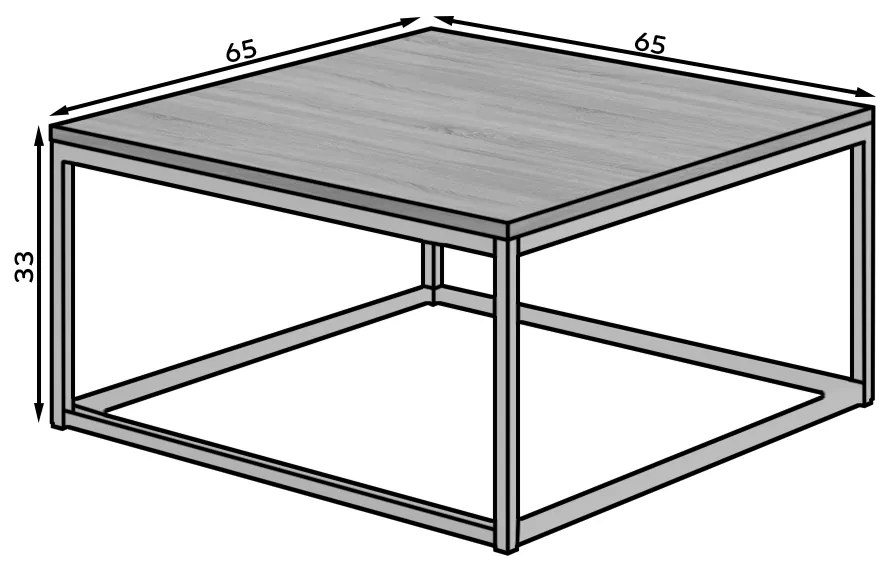 ADRK Konferenční stolek BELTEN B-A 65, dub artisan/černá