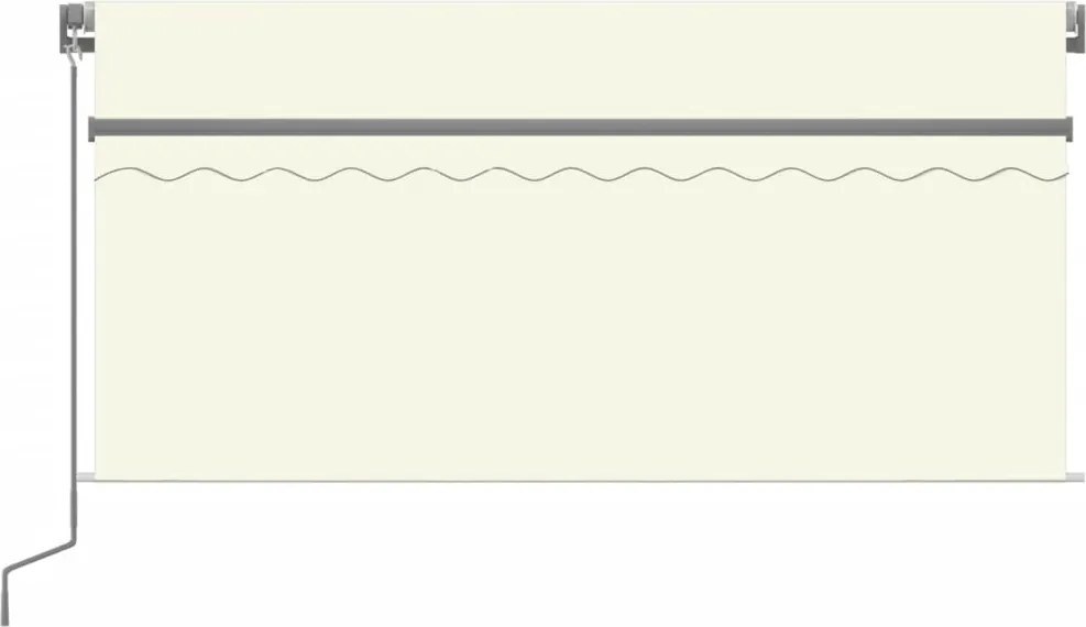 vidaXL Marketos Ručně zatahovací markýza s roletou 3 x 2,5 m krémová