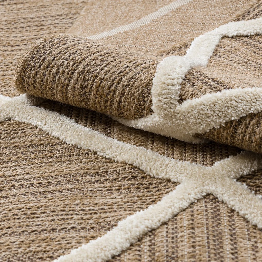 Dywany Łuszczów, Kusový koberec Spark 0708A beige/cream, 160x220, béžová, chodba / předsíň