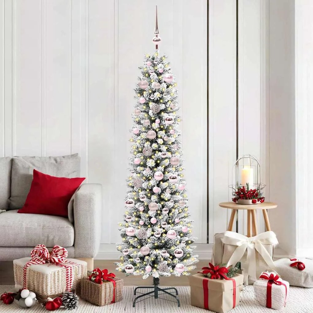 Umělý vánoční stromeček Bílá 180 cm PVC, kov a plast 3396107