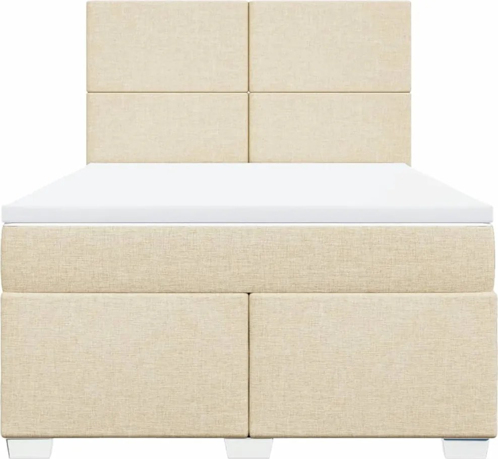 Box spring postel s matrací krémová 140x190 cm textil 3290481