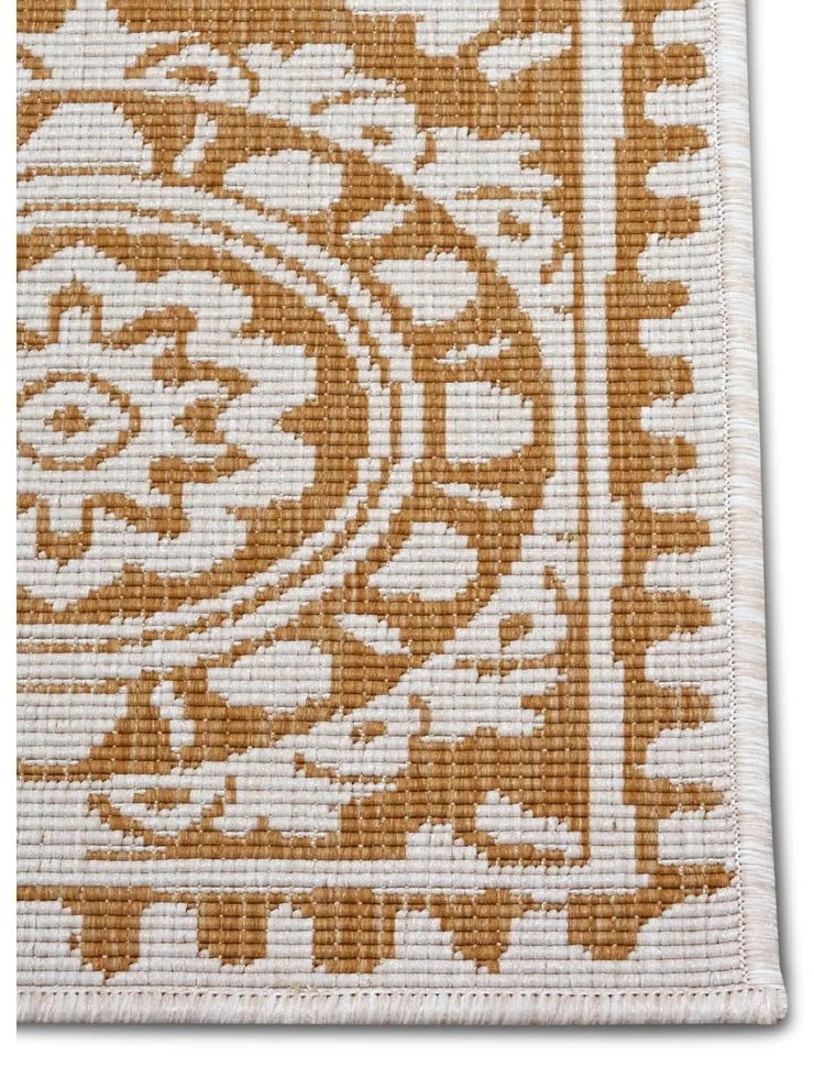 Okrově žluto-bílý venkovní koberec 80x250 cm Jardin – NORTHRUGS