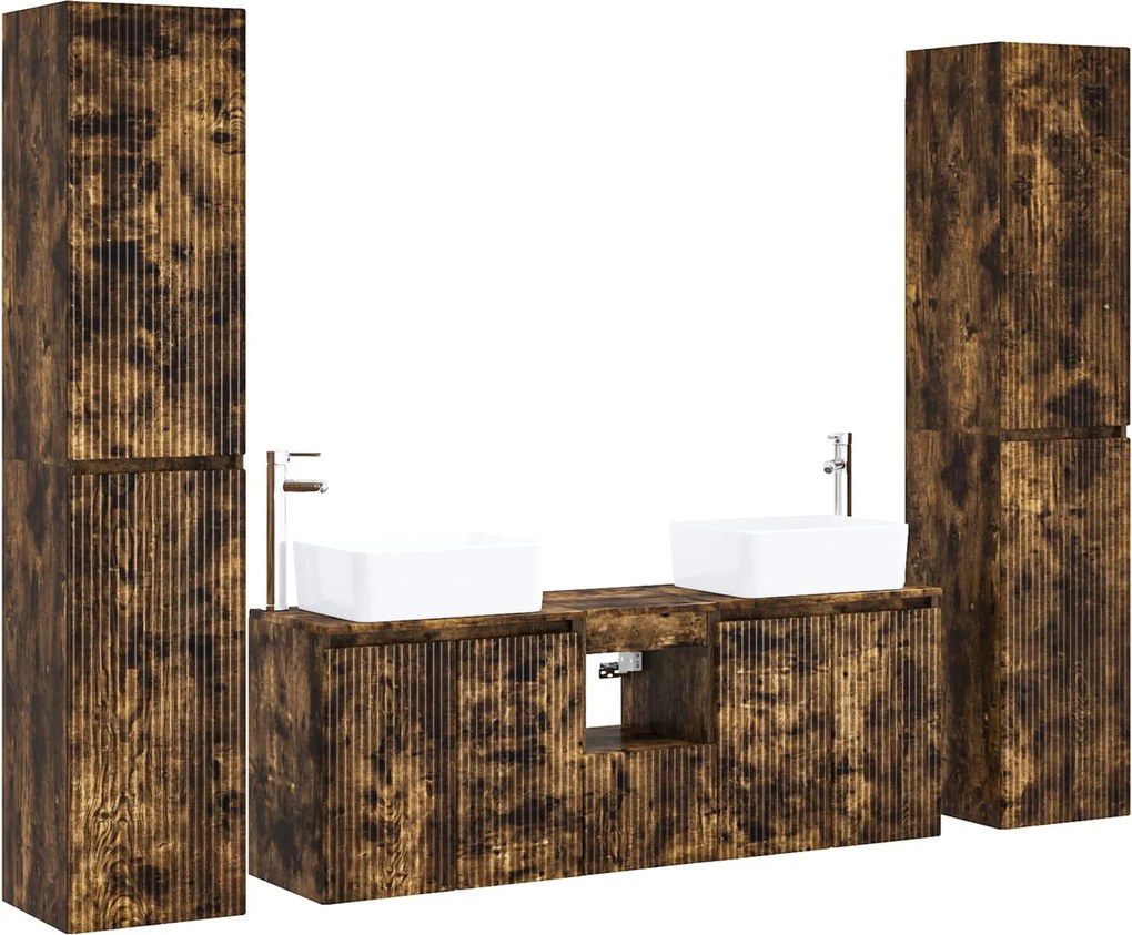 Sada koupelnového nábytku 5 ks Kouřový dub 33 x 34,5 x 160 cm 3406038