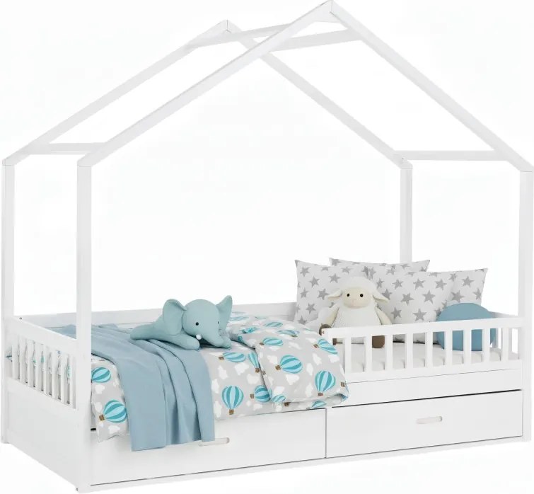 Postel Montessori BIANKA 90x200, masiv bílá Kondela 0000396817
