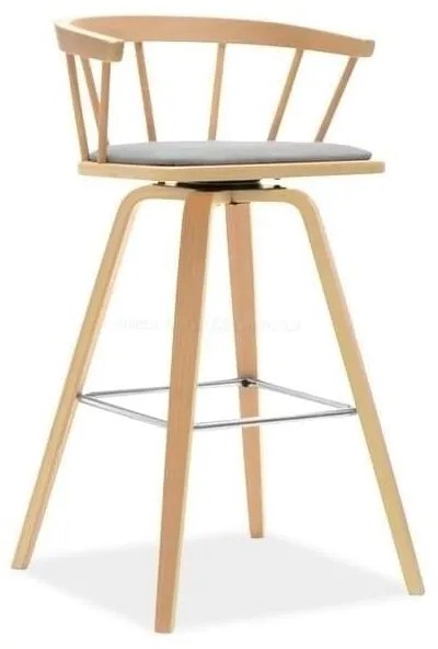 design4life Barová židle QUARANTA dub-šedá