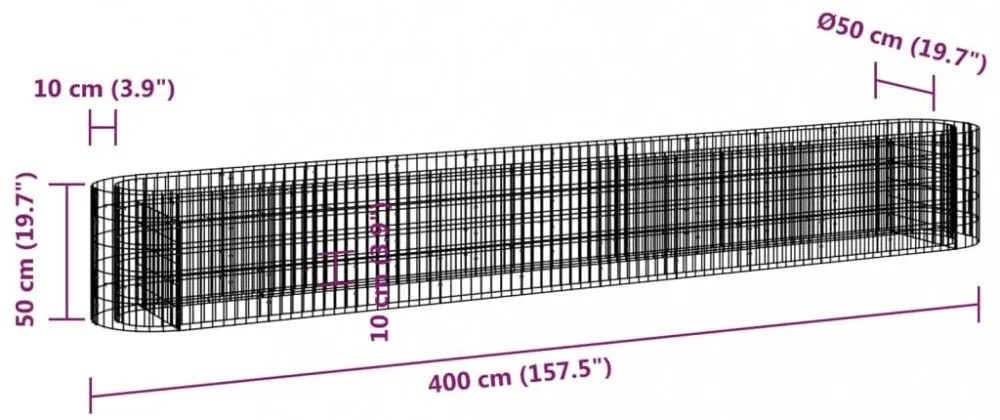 Gabionový vyvýšený záhon Dekorhome