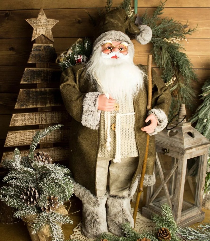 Vánoční dekorace Santa Claus, 68 cm, hnědá