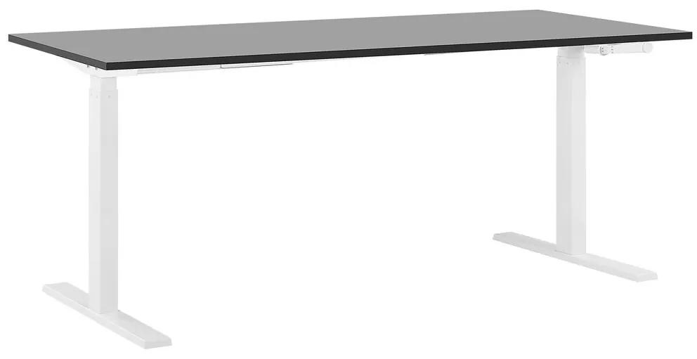 Manuálně nastavitelný psací stůl 180x80 cm černý-bílý DESTIN II Beliani