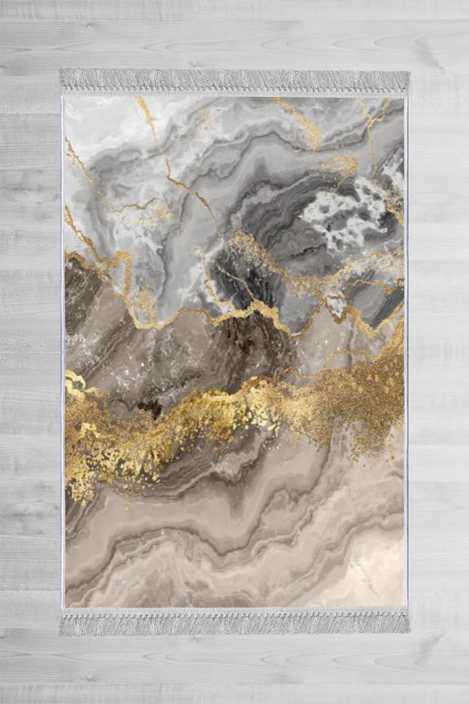 Koberec Marble 160x230 cm šedý/zlatý