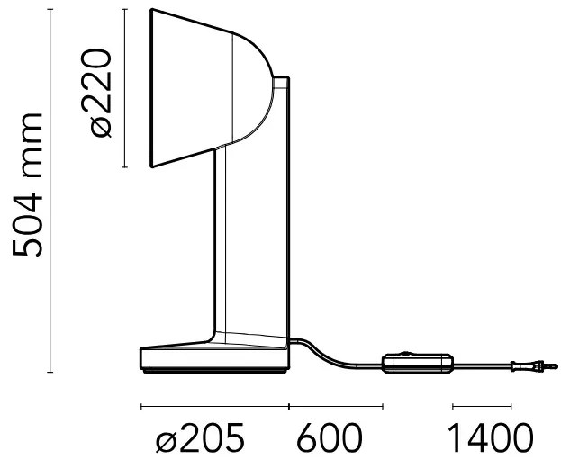Flos Céramique Side, červená keramická lampa se stmívačem, 1x8W E27, výška 50,4cm