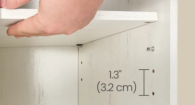 Vysoká koupelnová skříňka Slimy 30 cm rustikální bílá