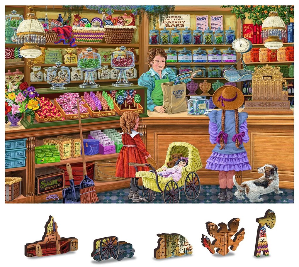 Puzzle wooden city dřevěné puzzle sladké dobrodružství 2v1, 1000 dílků eko