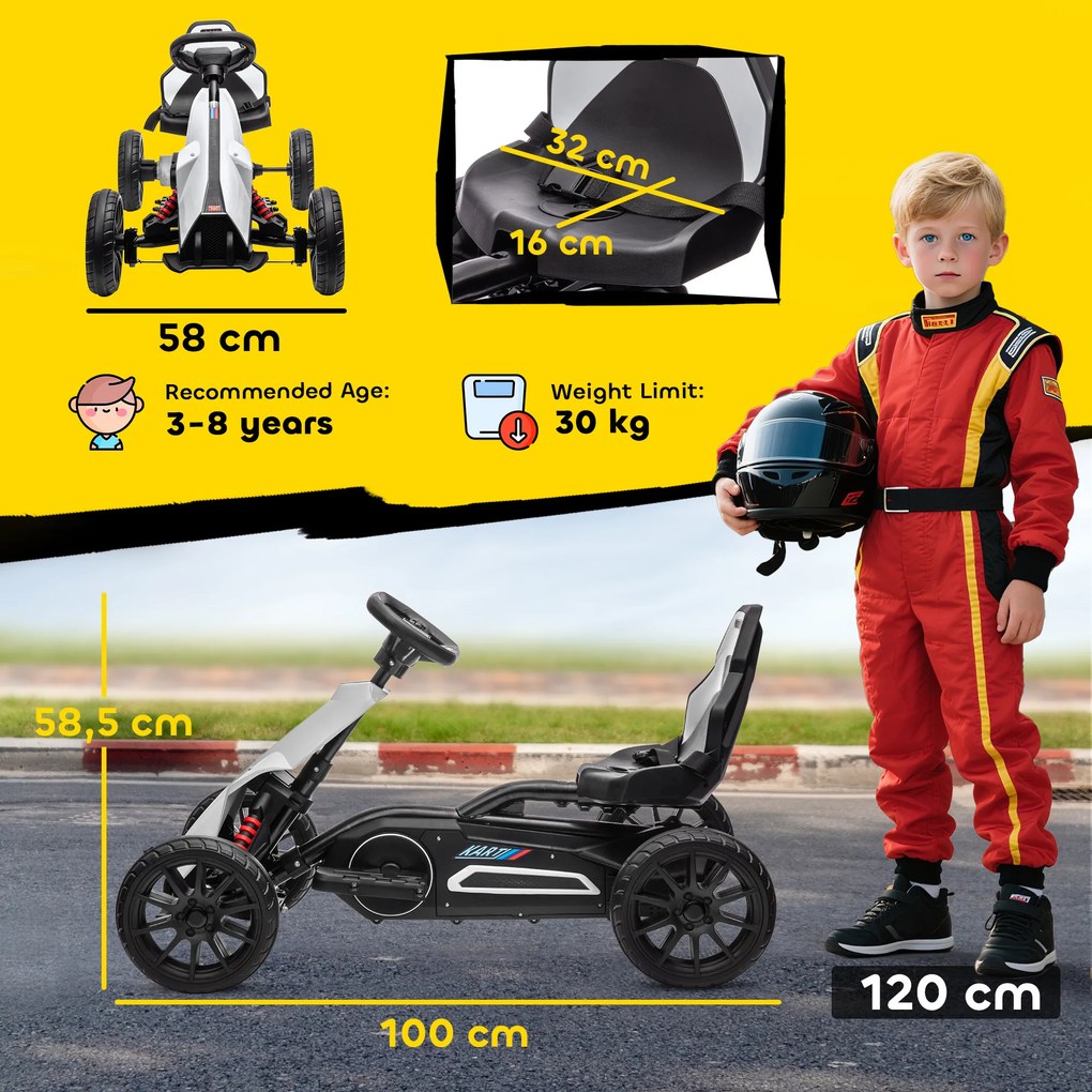 Motokára pro děti, elektrická motokára, do 5 km/h, bezpečnostní pás, sedadlo s opěradlem, plast, kov, bílá barva