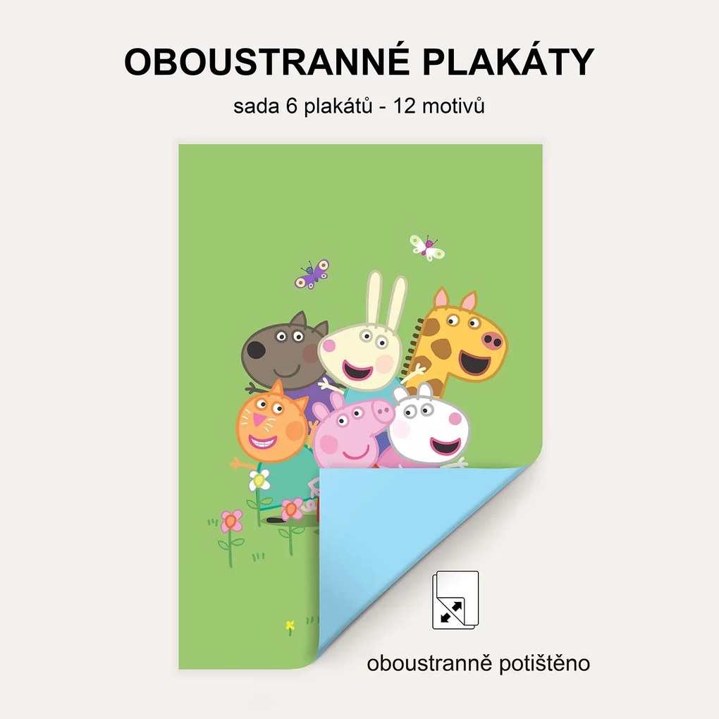 Sada oboustranných plakátů Prasátko Peppa | 2 x A3, 4 x A4 | DP6351385