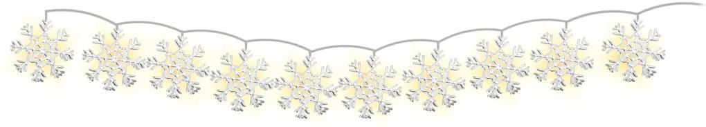 Tutumi Vánoční osvětlení s LED žárovkami sněhové vločky 170 cm, bílá