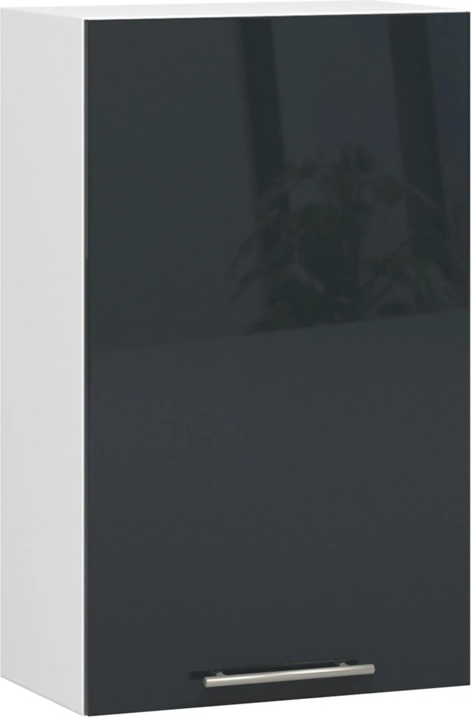 Závěsná kuchyňská skříňka Olivia W50 bílá/grafitový lesk