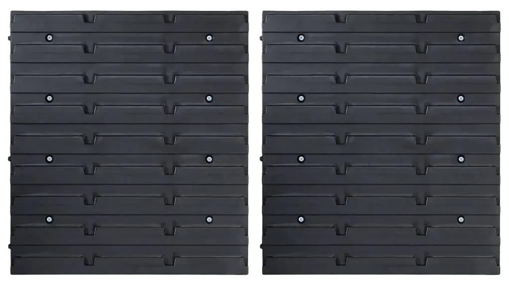 32dílný set skladovacích zásobníků nástěnné panely červenočerný