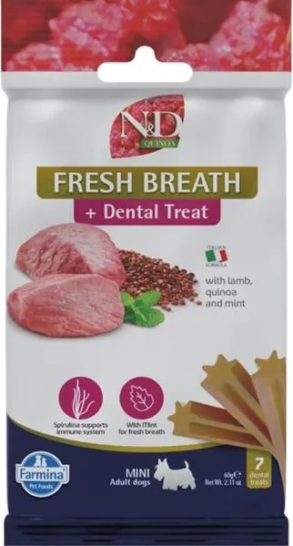 N&D QUINOA Dog Dental Snack Fresh Breath Mini 60 g