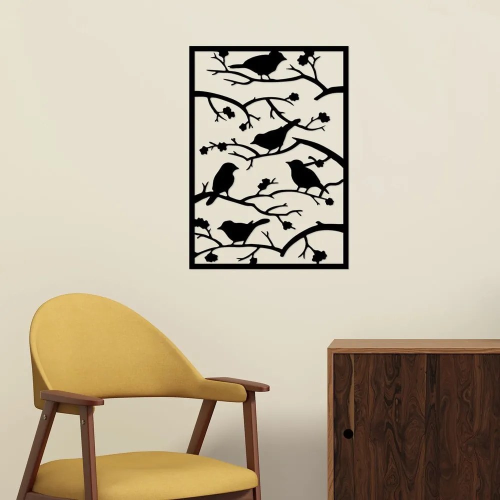 Kovová nástěnná dekorace 47x66 cm Branch & Birds – Wallity