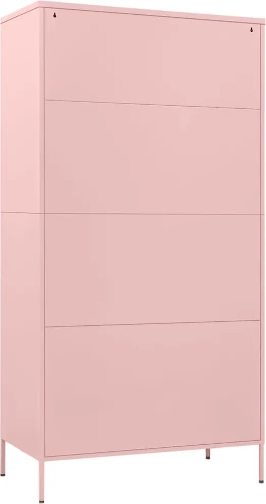 Šatní skříň růžová 90 x 50 x 180 cm ocel 336247