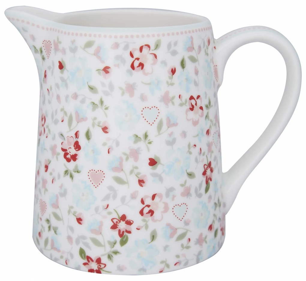 GREEN GATE Džbánek Merla White 500 ml, růžová barva, porcelán