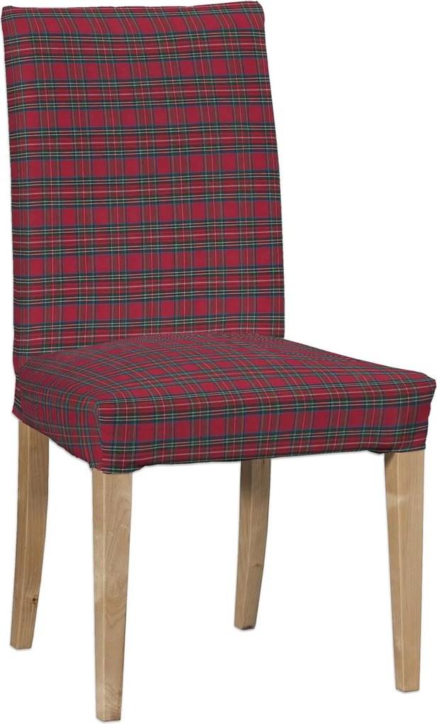 Potah na židli IKEA Henriksdal, krátký barva červená látka vzorované
