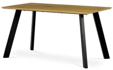 Autronic Moderní jídelní stůl Stůl jídelní 140x80x75cm, deska MDF, 3D dekor divoký dub (HT-721 OAK)