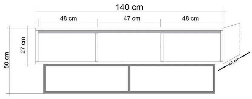 Designový TV stolek Balwina 140 cm vzor ořech