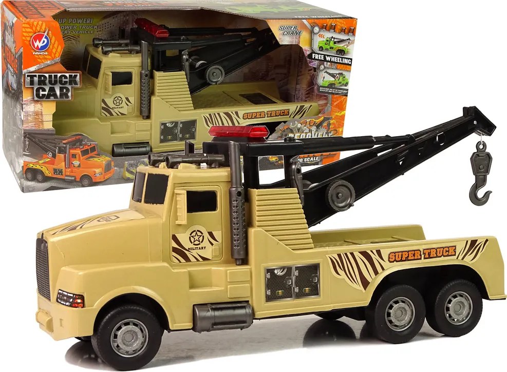 LEAN Toys Auto odtahový vůz asistenční služba 1:10 s lanem, hnědý