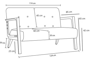Dvoumístná pohovka TUMI hnědá