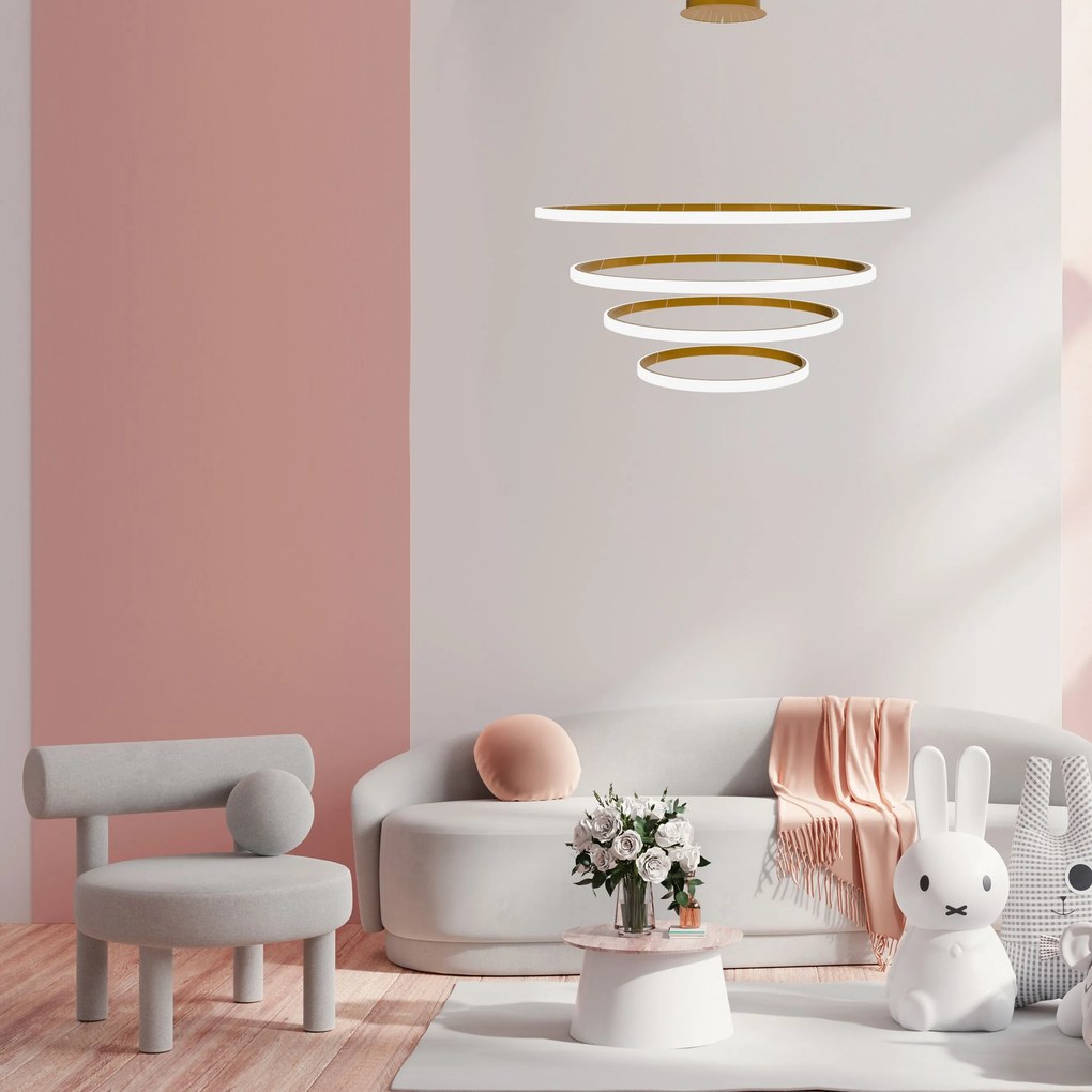 Toolight Závěsné LED osvětlení Modern D15 LHJ010-CP4 kartáčovaná zlatá