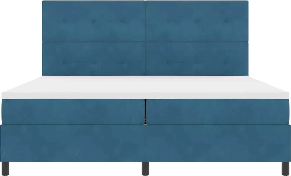 Postel s boxspringem s čelo Tmavě modrá 200 x 200 cm samet 3339858