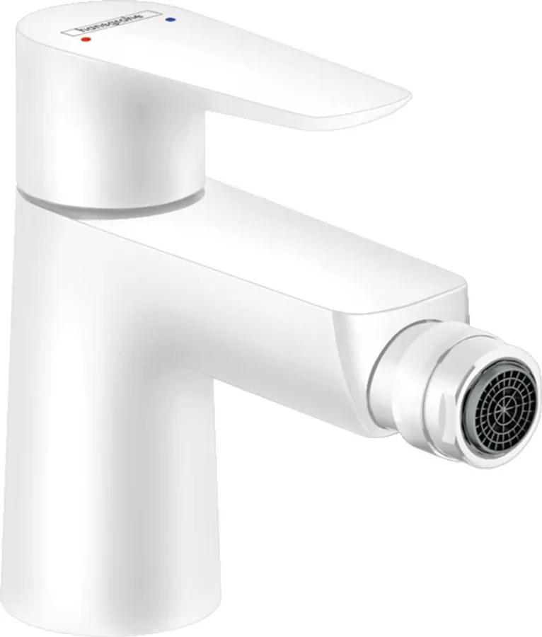 Hansgrohe Talis E, páková bidetová baterie s odtokovou soupravou s táhlem, matná bílá, HAN-71720700