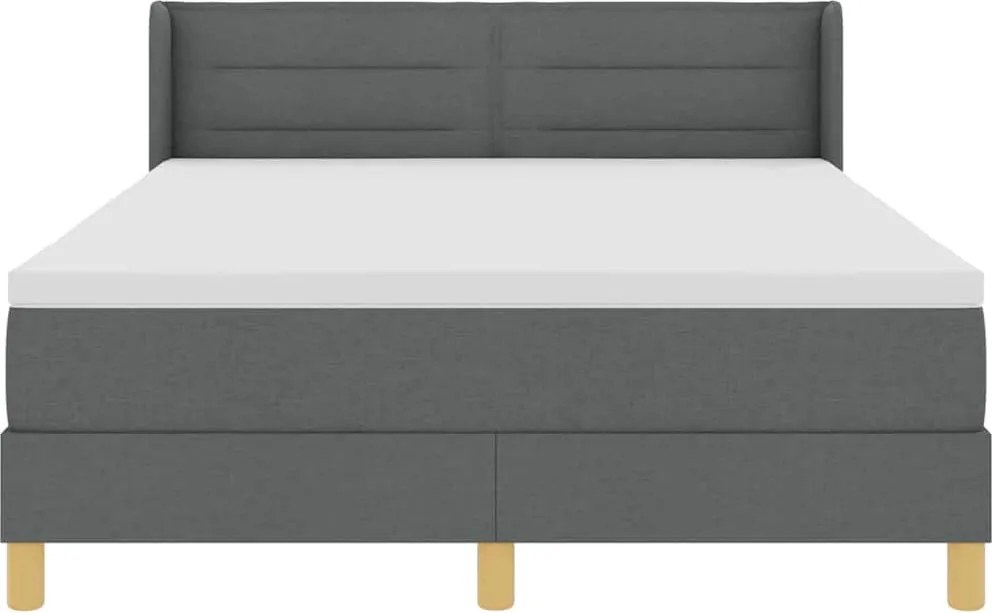 Postel s boxspringem s matrací Tmavě šedá 200 x 140 cm textil 3341231