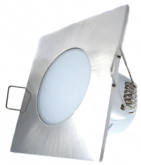 GREENLUX Podhledové koupelnové svítidlo LED BONO GXLL027 - čtverec - CHROM MATT - 5W - 350Lm - IP65 - neutrální bílá