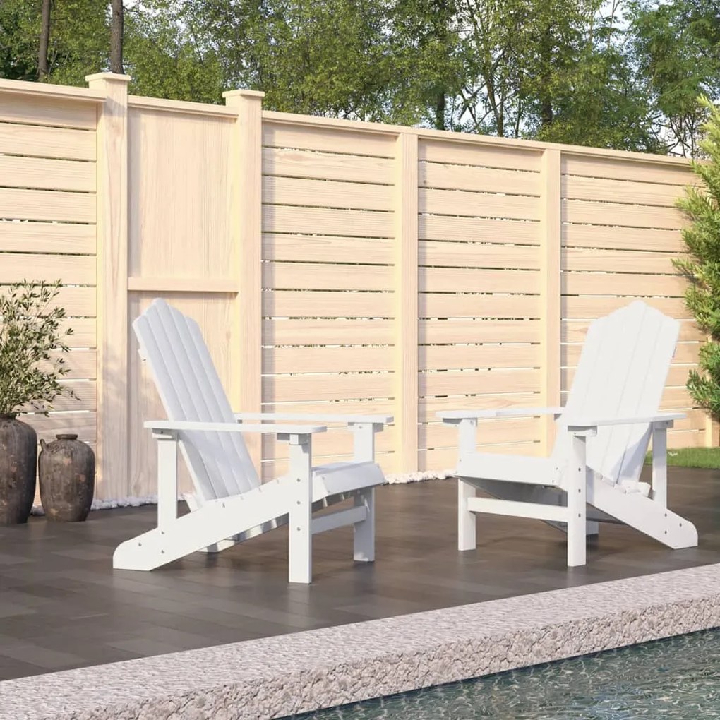 Zahradní křesla Adirondack 2 ks HDPE bílá 3095692