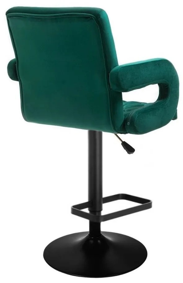 LuxuryForm DESIGN Barová židle BOSTON VELUR na černé kulaté podstavě - zelená