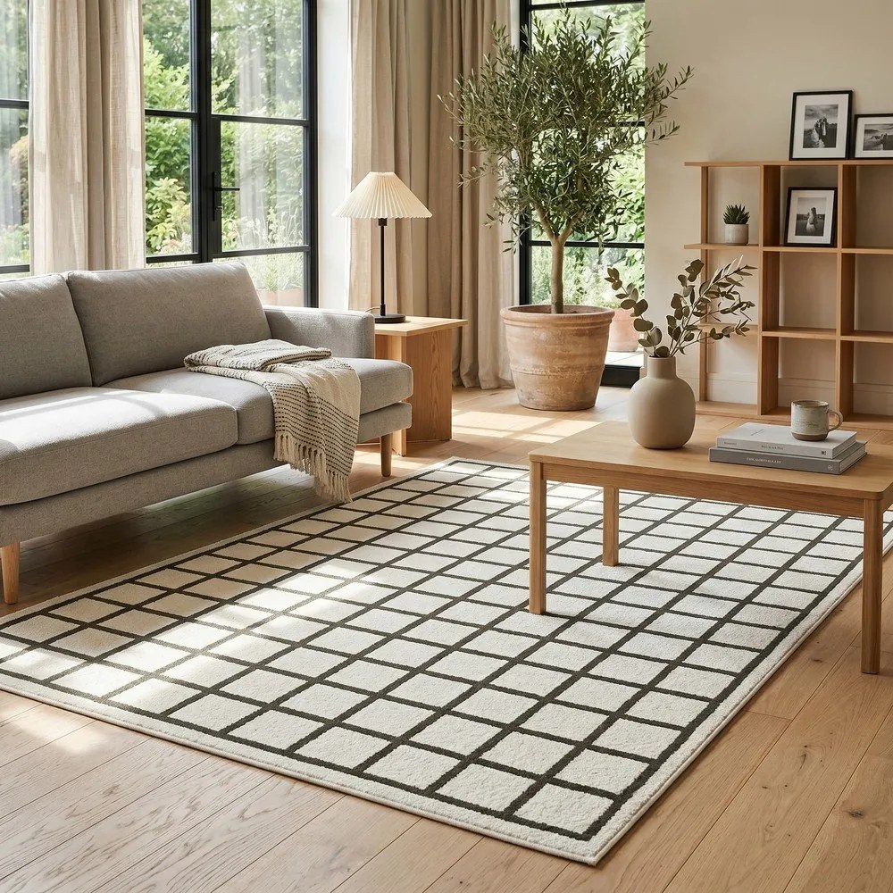 Tmavě zelený/krémový koberec 120x170 cm Picnic – ESTE