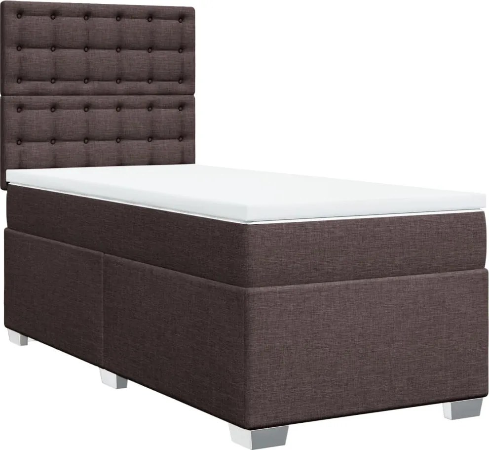Box spring postel s matrací tmavě hnědá 80x200 cm textil 3292632