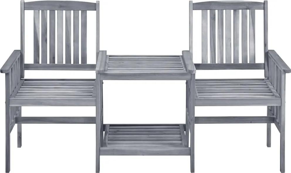 vidaXL Zahradní židle s čajovým stolkem a poduškami masivní akácie [3061307] Barva: krémová