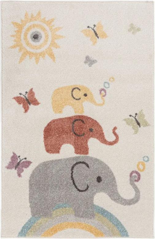 Flair Rugs koberce Dětský kusový koberec Bambino Elephants Cream/Multi 80x120