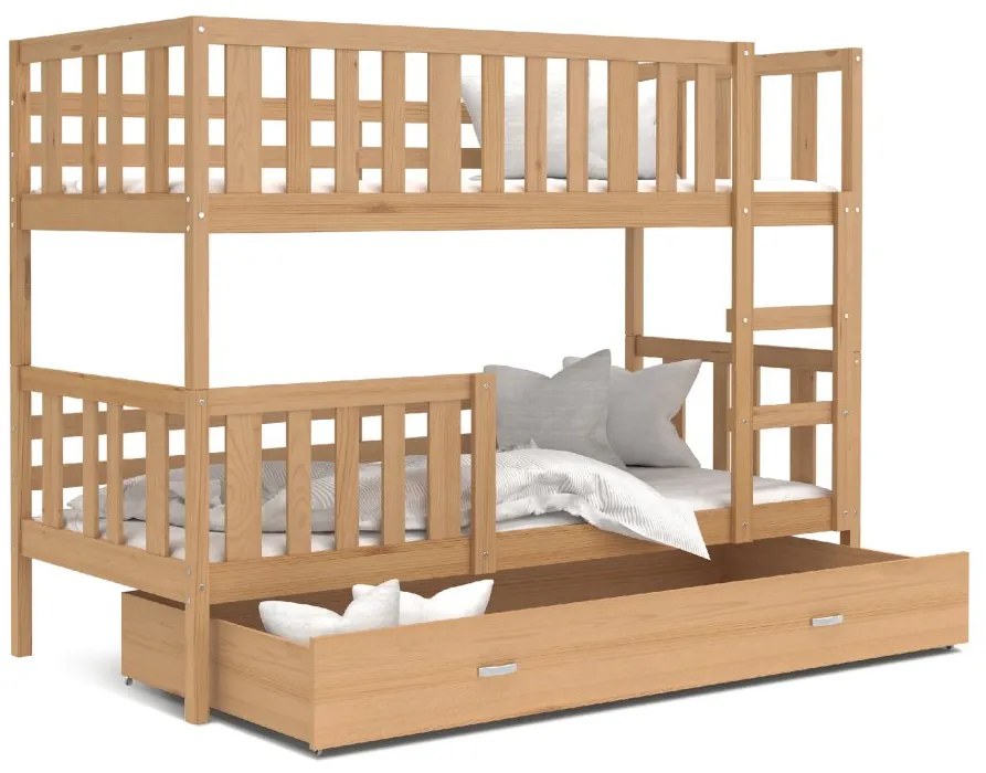 Svět pokojů Patrová postel Nela s úložným prostorem - OLŠE Rozměr: 160x80 cm, Matrace: Ano