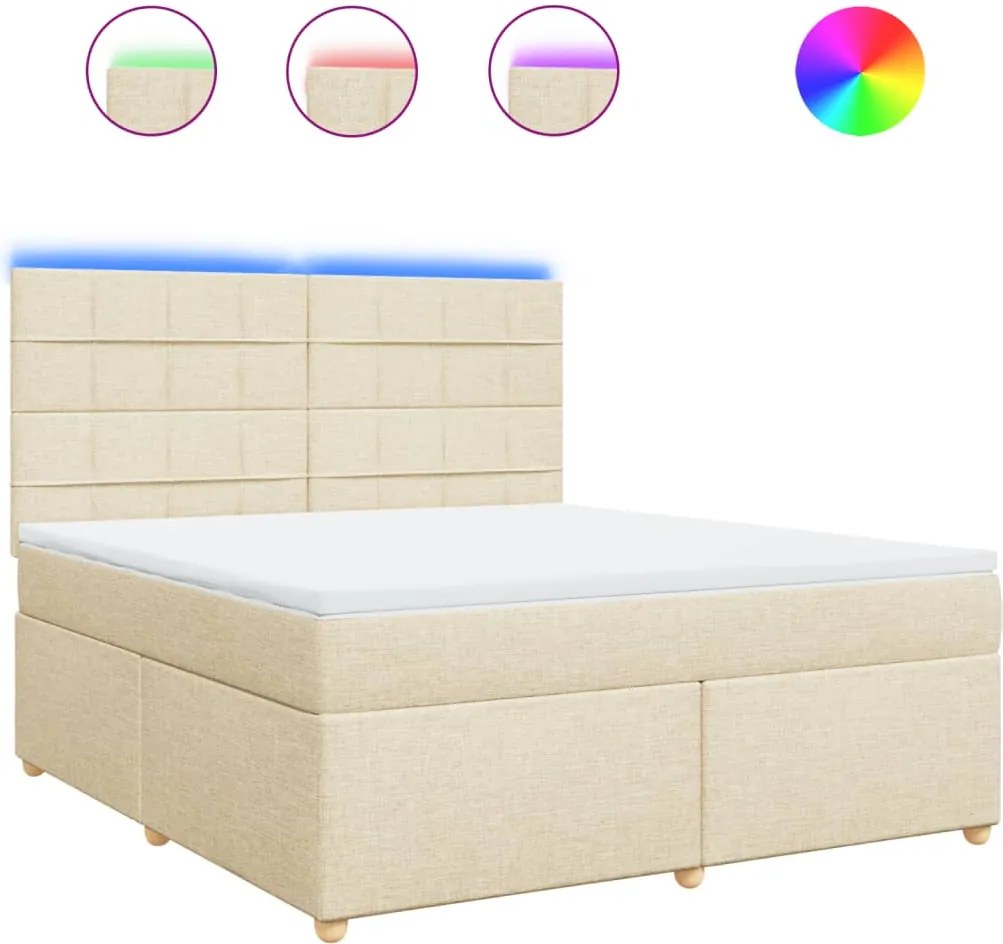 Box spring postel s matrací krémová 180x200 cm textil 3293664