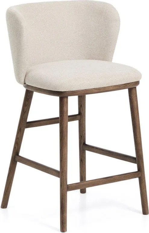 Béžová čalouněná barová židle (výška sedáku 65 cm) Ciselia – Kave Home