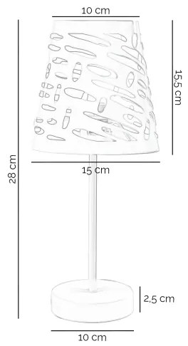 ONLI - Stolní lampa RICKY 1xE14/10W/230V 28 cm bílá